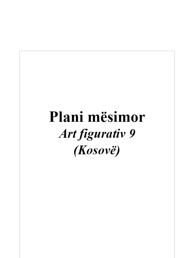 Plani mësimor Art figurativ 9 (Kosovë) - Shtëpia Botuese Albas
